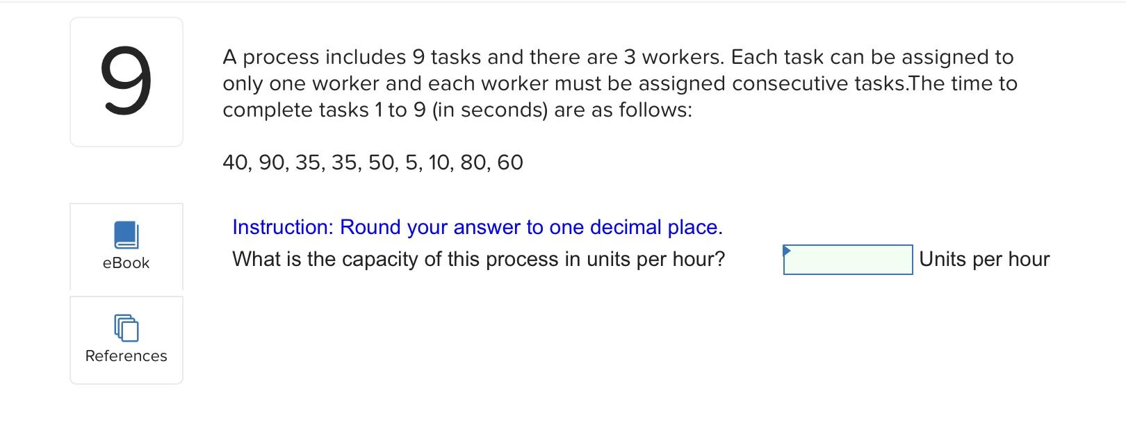 Solved 9 eBook References A process includes 9 tasks and | Chegg.com