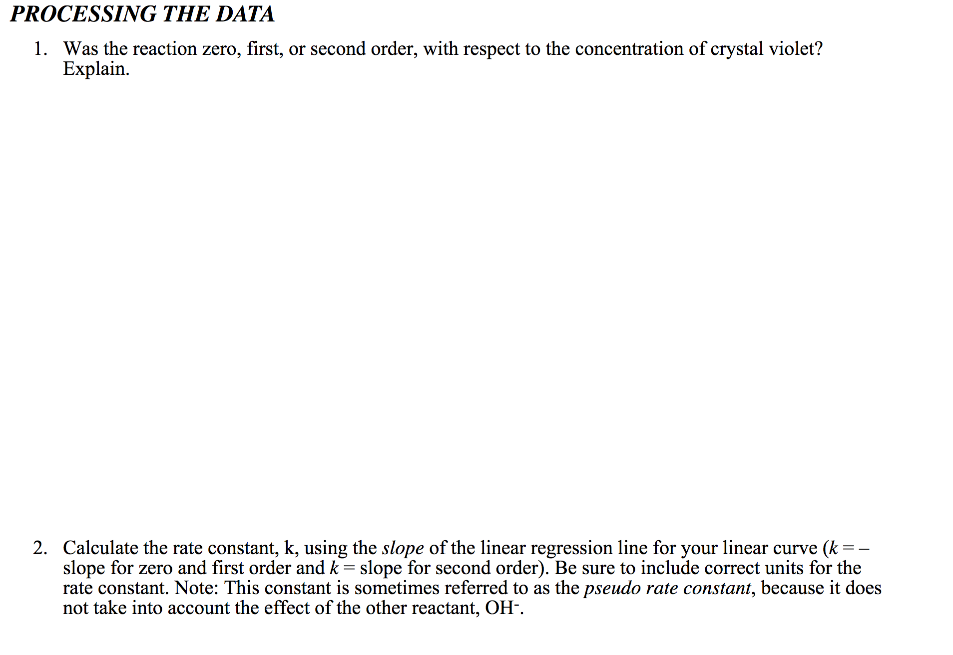 Solved Natural logarithm (In) of absorbance vs. Time -1.6 0 | Chegg.com
