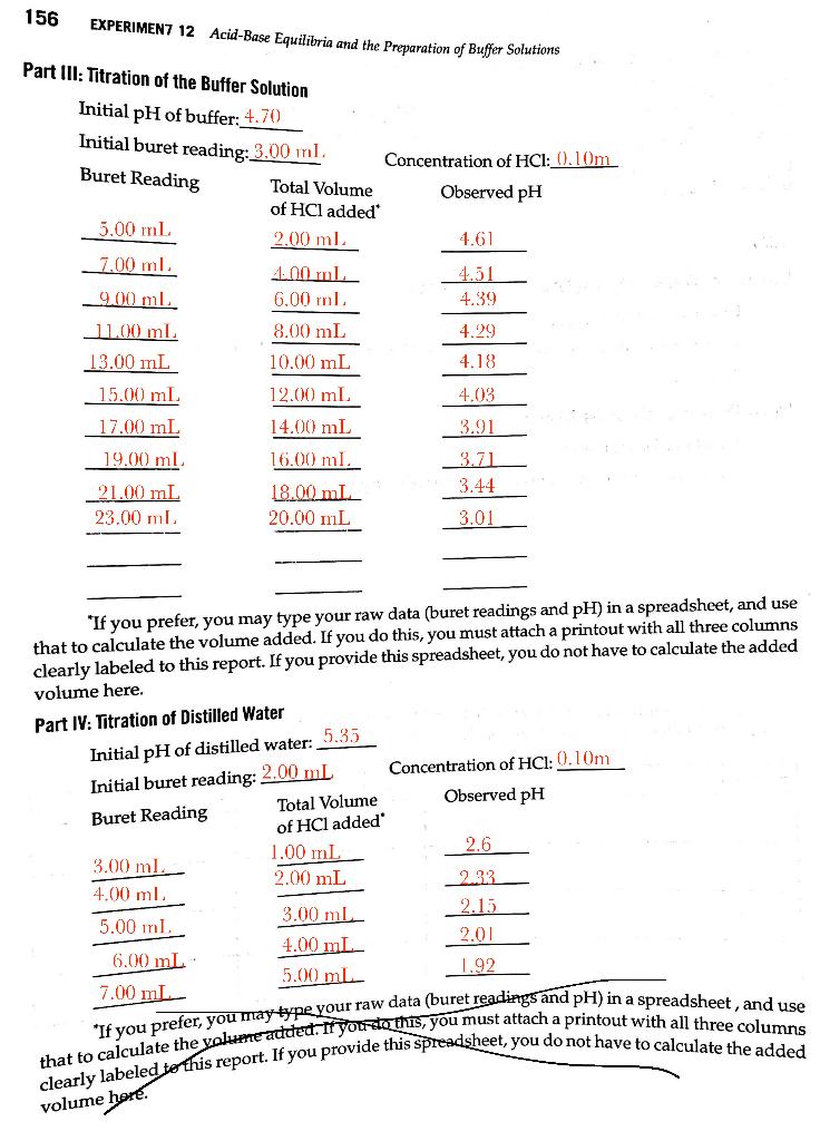 EXERCISE 12 NAME LAB SECTION DATE Report Data Part I: | Chegg.com