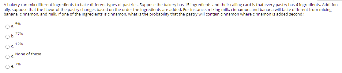 Solved A bakery can mix different ingredients to bake | Chegg.com