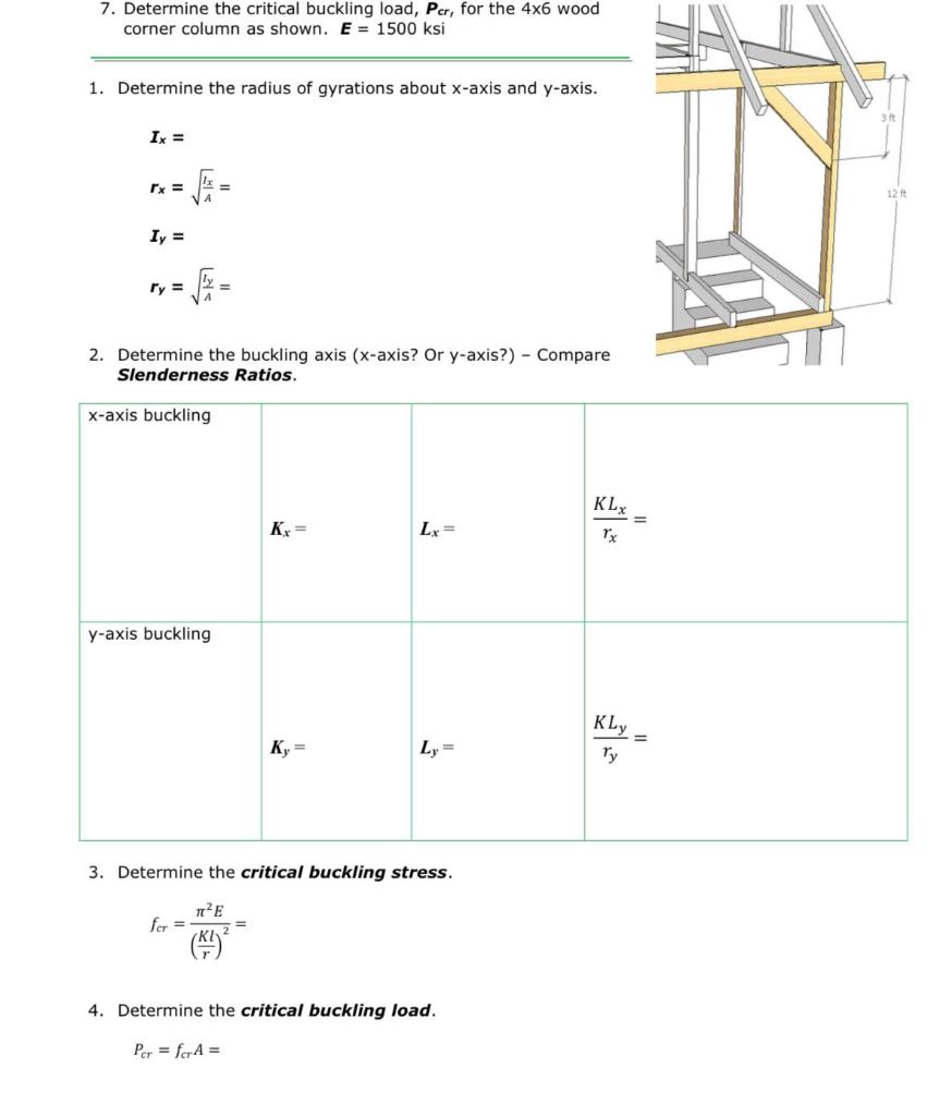 Solved 7. Determine the critical buckling load, P cr, for | Chegg.com