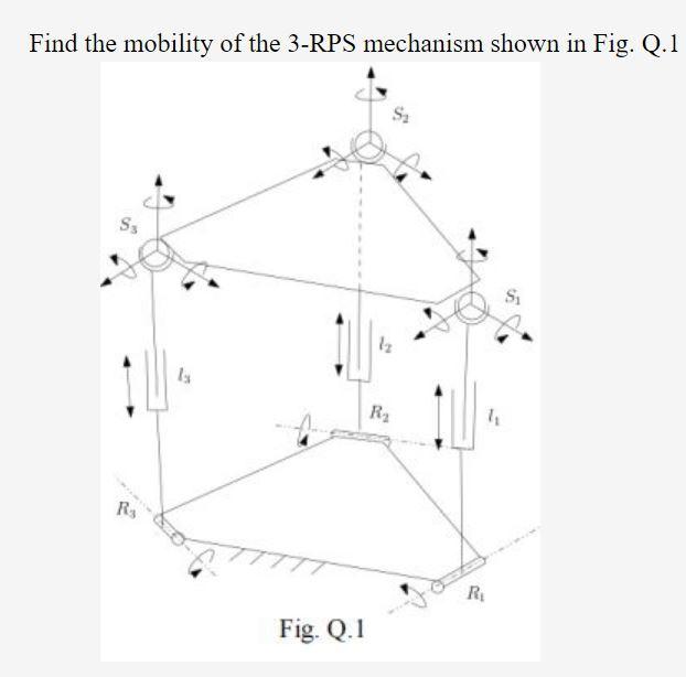 Solved Find the mobility of the 3-RPS mechanism shown in | Chegg.com