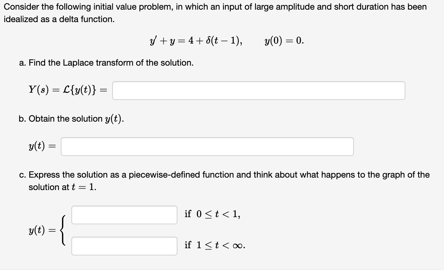 Solved Consider the following initial value problem, in | Chegg.com