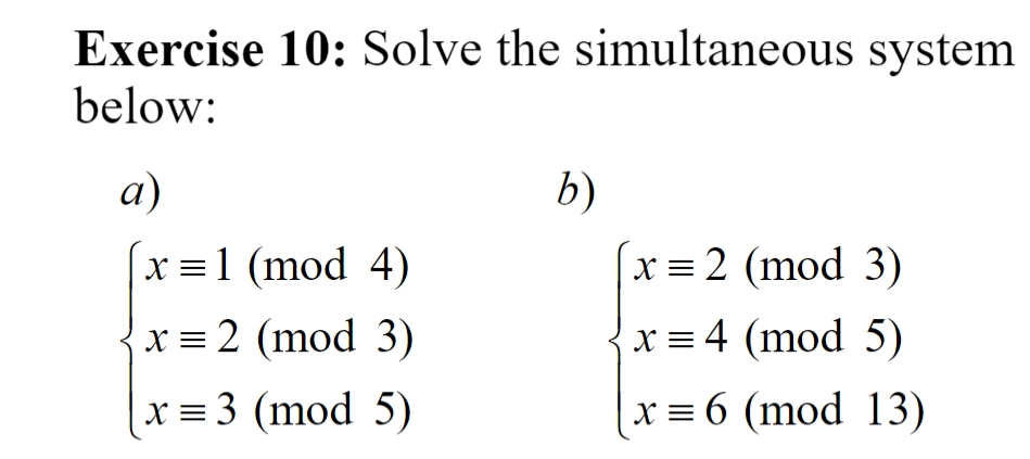 Solved Exercise 10: Solve the simultaneous | Chegg.com