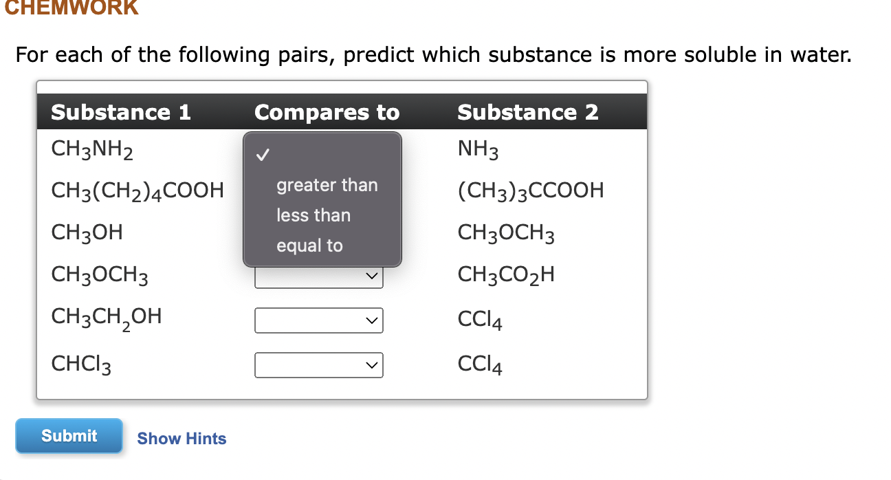 Solved For each of the following pairs, predict which | Chegg.com