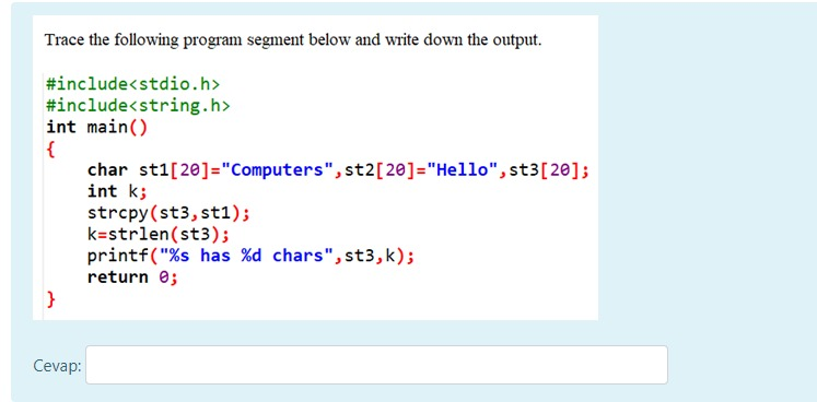 Solved Trace the following program segment below and write | Chegg.com