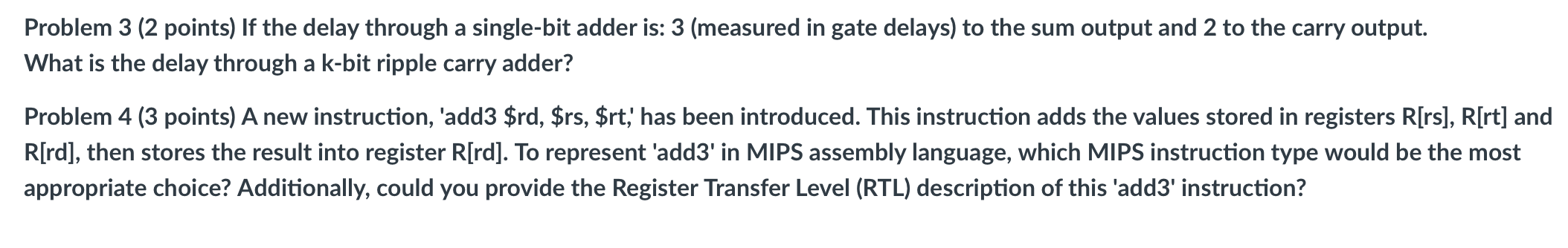 Solved Problem 3 ( 2 ﻿points) ﻿If the delay through a | Chegg.com