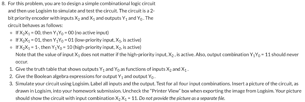 Solved 8. For this problem, you are to design a simple | Chegg.com