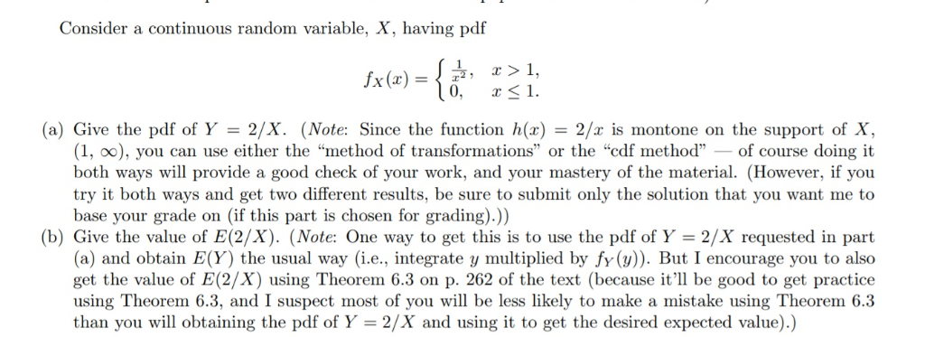 Consider a continuous random variable, X, having pdf | Chegg.com