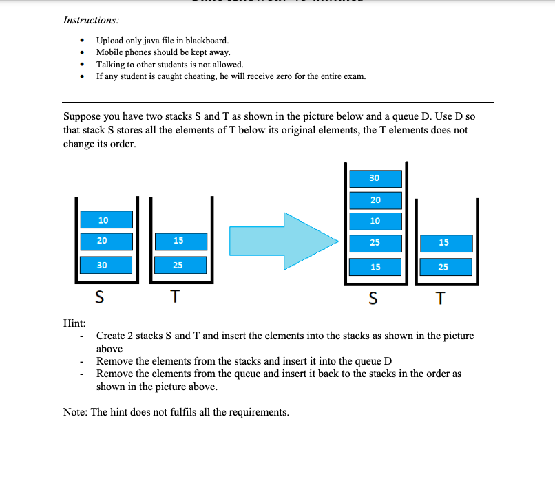 Solved Instructions: - Upload only.java file in blackboard. | Chegg.com