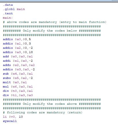 Solved .data -globl main .text main: # above codes are | Chegg.com