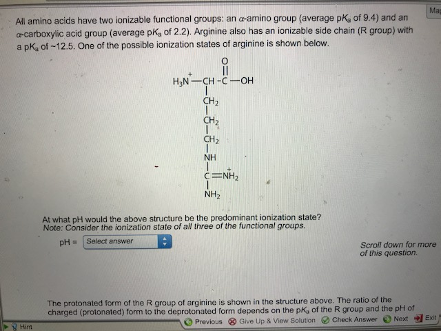 Solved Map All amino acids have two ionizable functional | Chegg.com