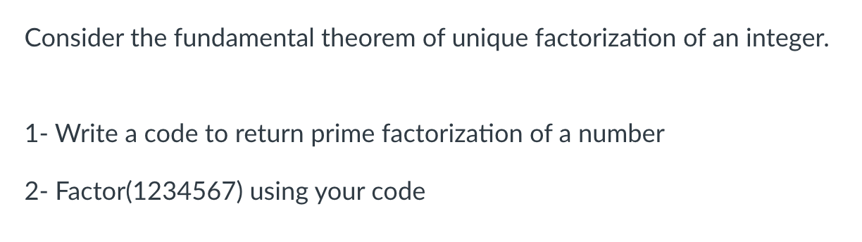 Solved Consider the fundamental theorem of unique | Chegg.com