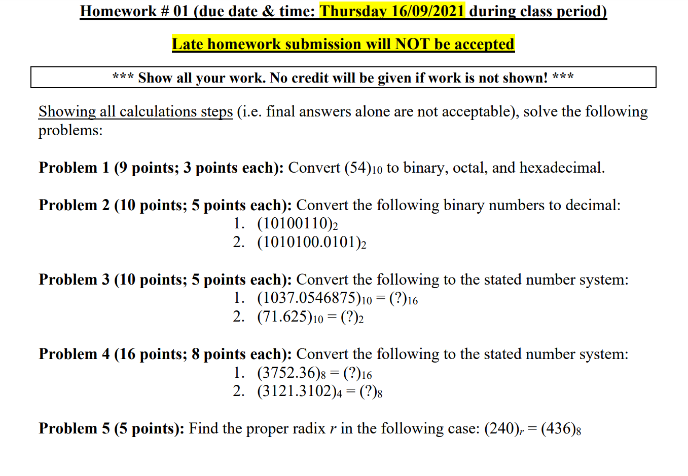 Solved Homework # 01 (due date & time: Thursday 16/09/2021 | Chegg.com