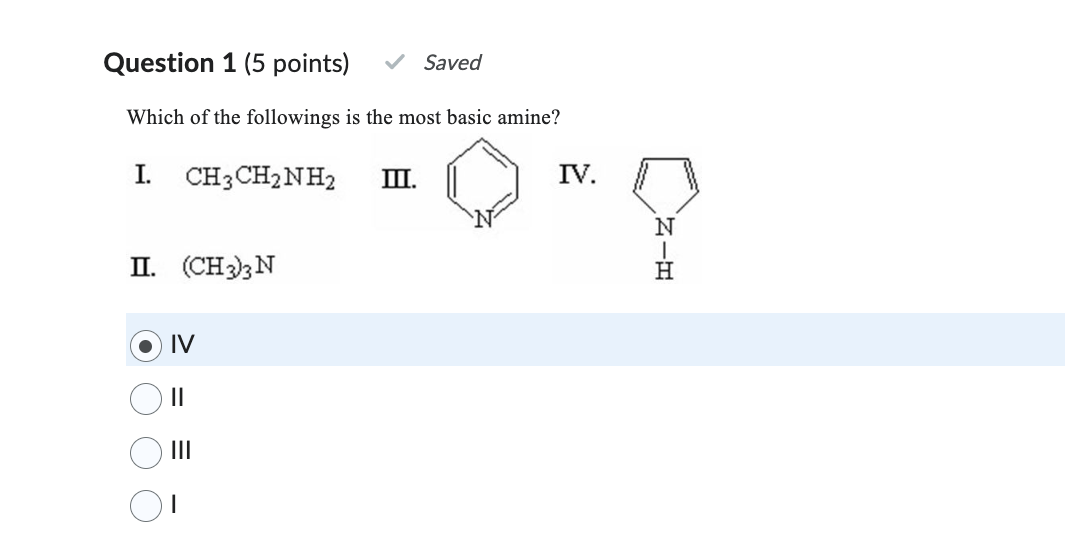 Which of the followings is the most basic amine? | Chegg.com