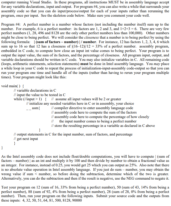 C And Intel Assembly Programming Problem I Have Been