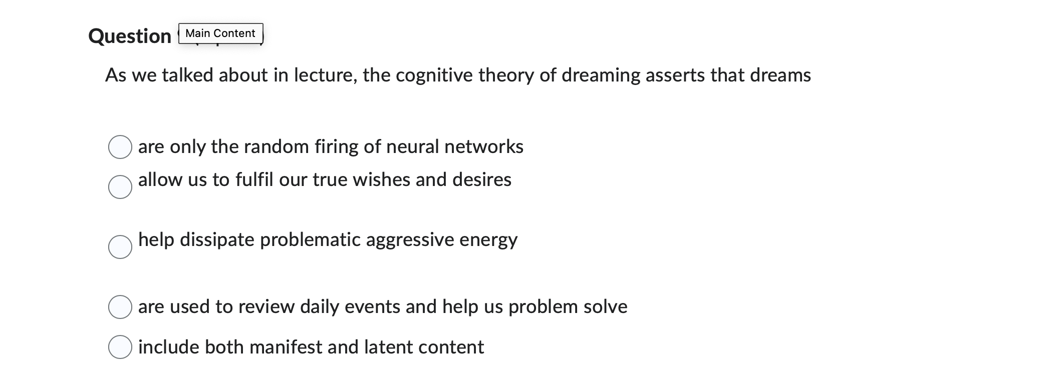 Solved Question Main ContentAs we talked about in lecture, | Chegg.com