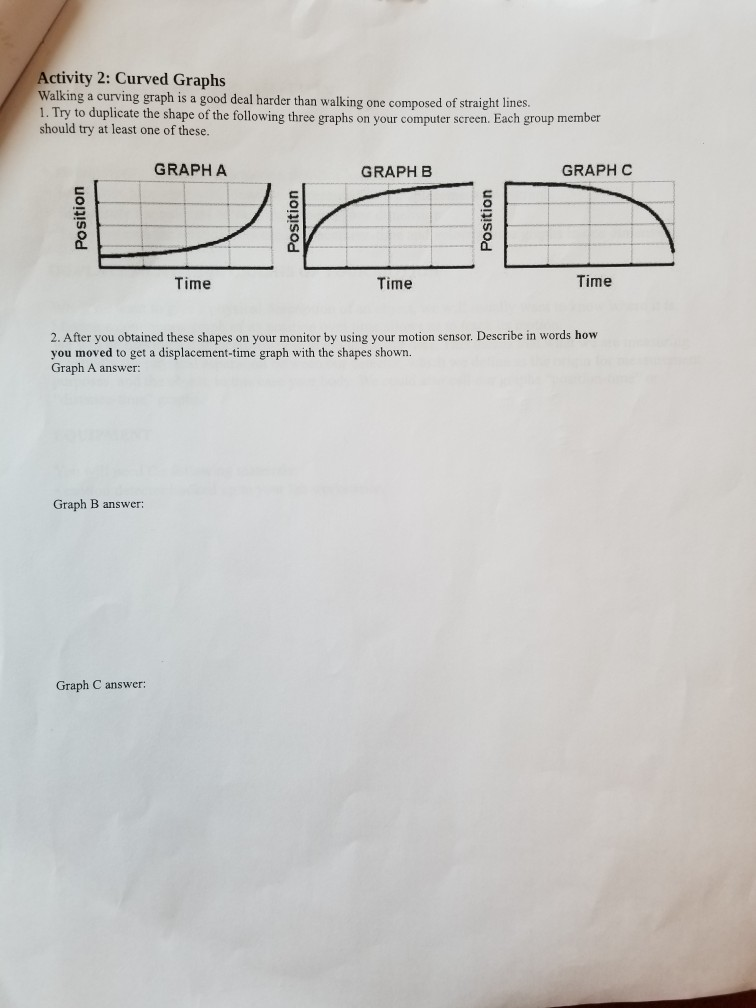 Solved 2. Drawing a position time graph: Draw the | Chegg.com