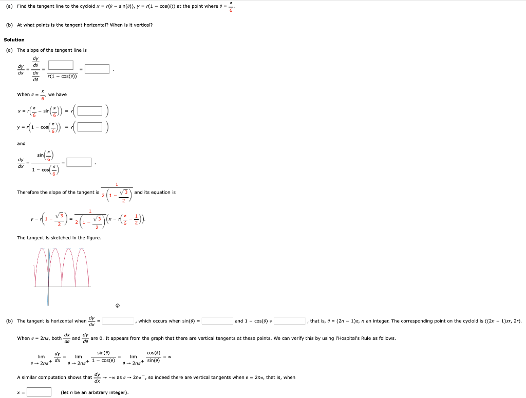Solved (a) Find the tangent line to the cycloid | Chegg.com