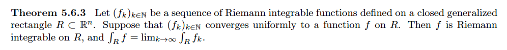 Solved Theorem 5.6.3 Let (fk)ken be a sequence of Riemann | Chegg.com