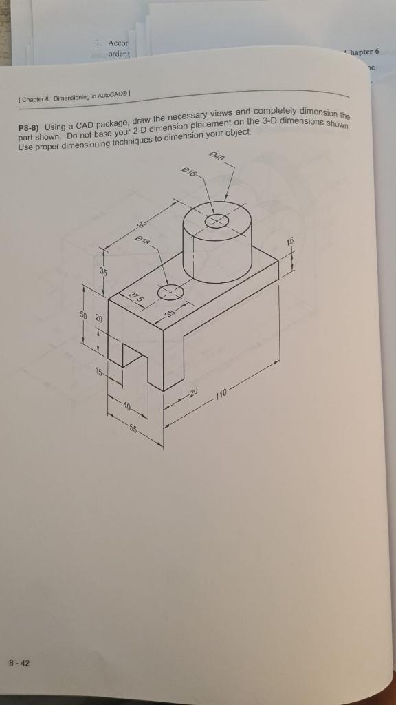 Solved 1 Accon ordert Chapter 6 10 Chapter 8: Dimensioning | Chegg.com