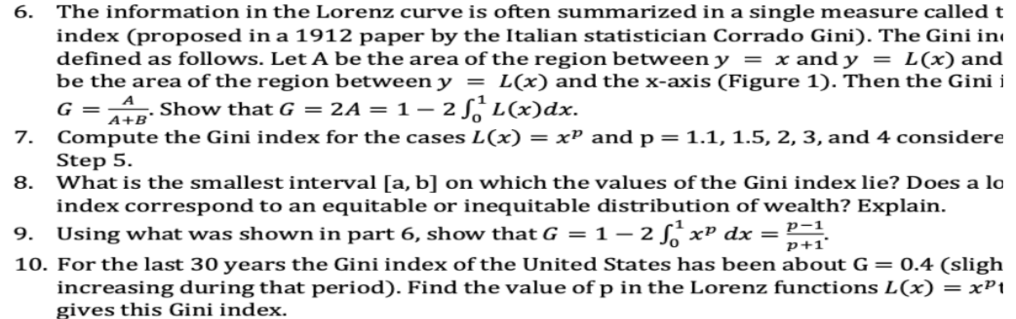 Solved The information in the Lorenz curve is often | Chegg.com