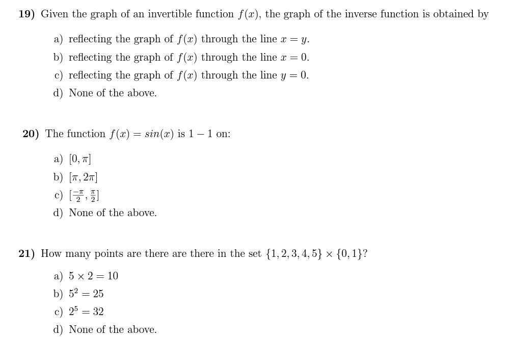 Solved 19 Given The Graph Of An Invertible Function Fx 2720