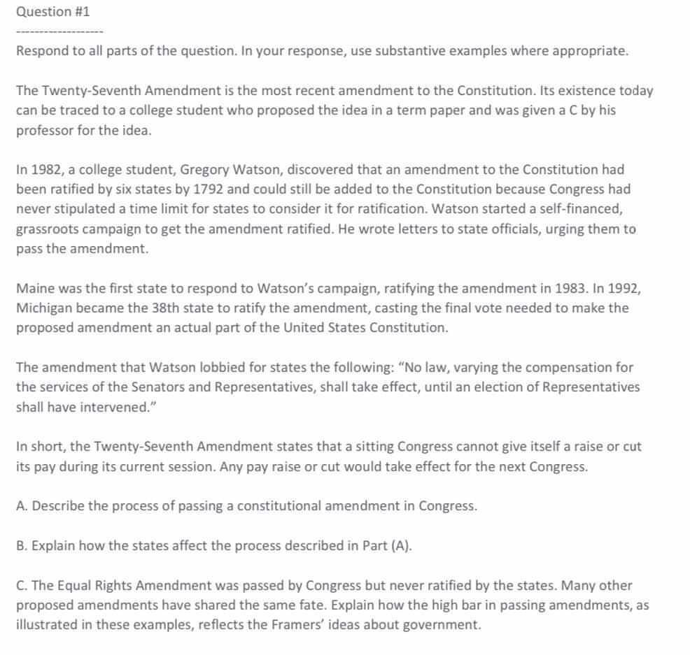 Question #1 Respond to all parts of the question. In | Chegg.com