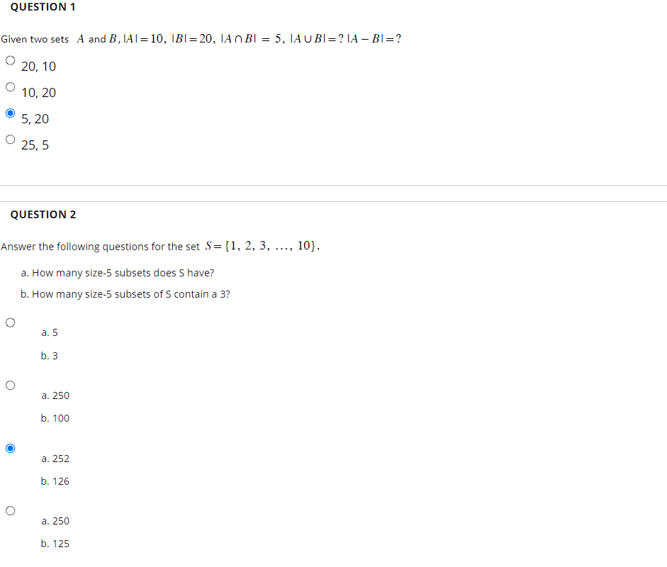 Solved Given two sets A and | Chegg.com