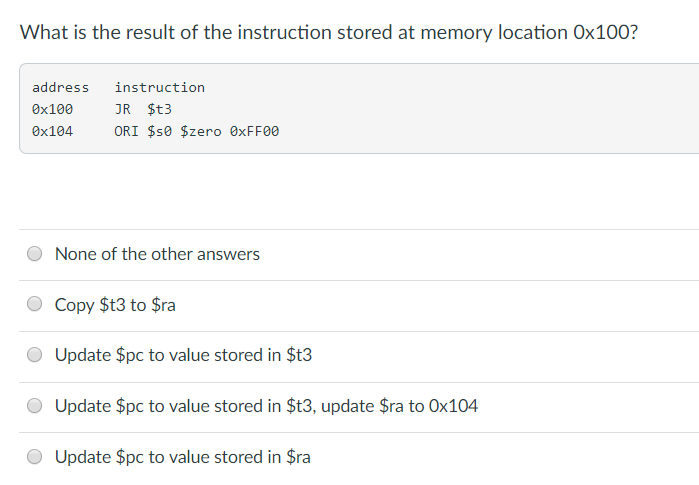 Solved What is the result of the instruction stored at | Chegg.com