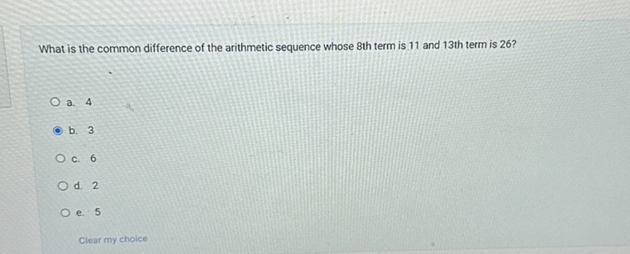Solved What is the common difference of the arithmetic | Chegg.com