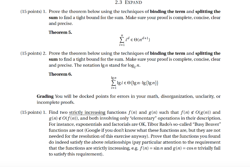 Solved 2.3 EXPAND 15 points). Prove the theorem below using | Chegg.com