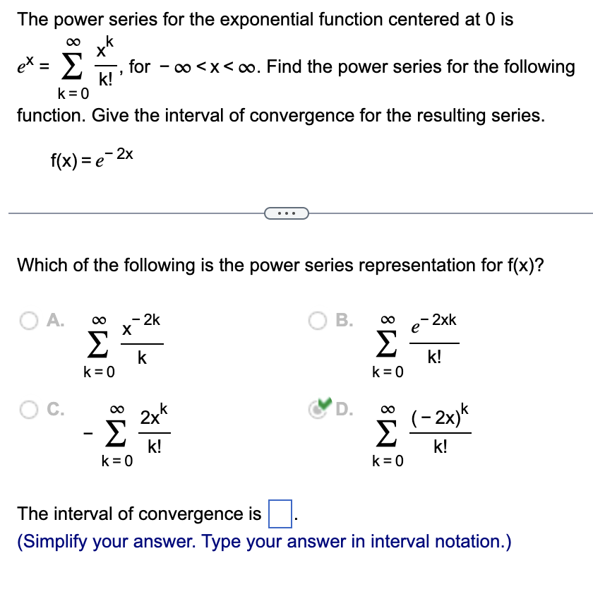 Solved Use the power series f(x)=ln(1−x)=−∑k=1∞kxk, for | Chegg.com