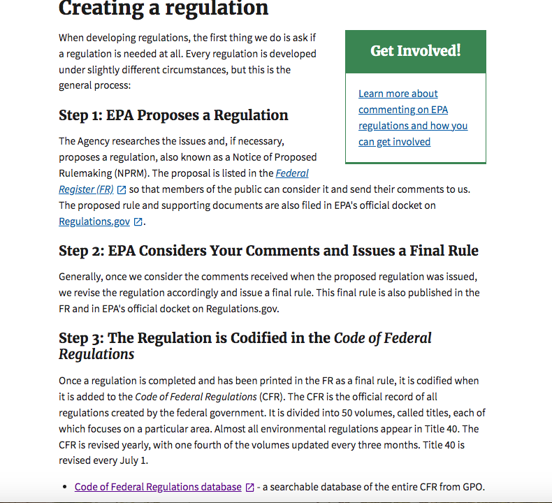 Solved Creating a regulation (EPA)Utilizing the following as | Chegg.com