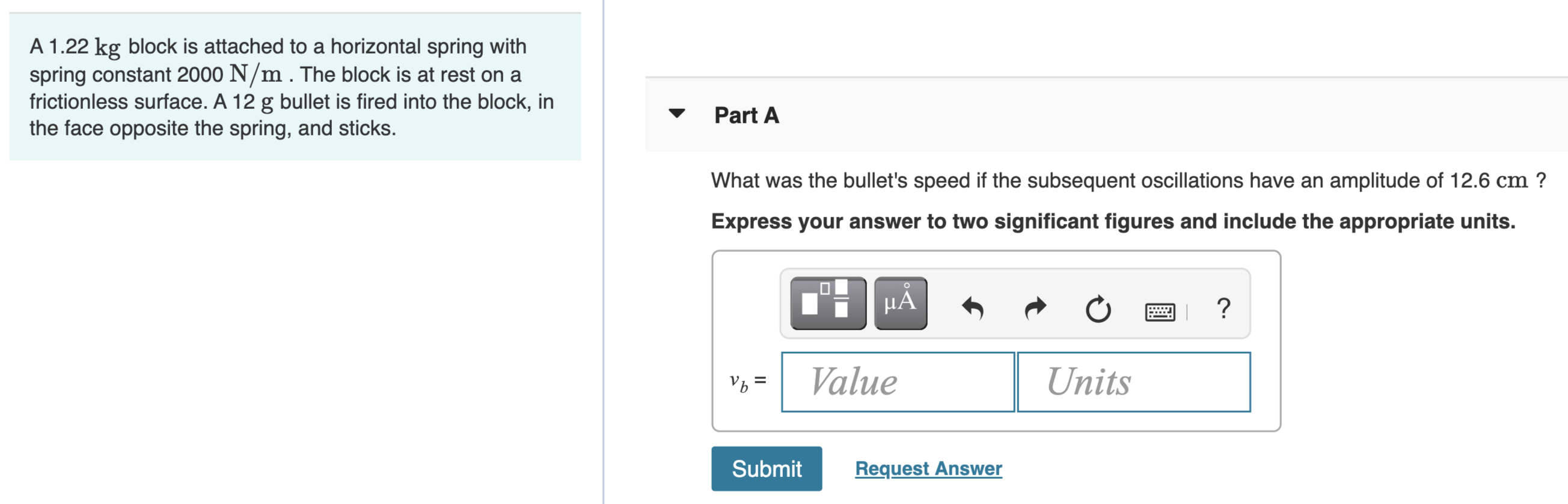 Solved A 1.22 kg block is attached to a horizontal spring | Chegg.com