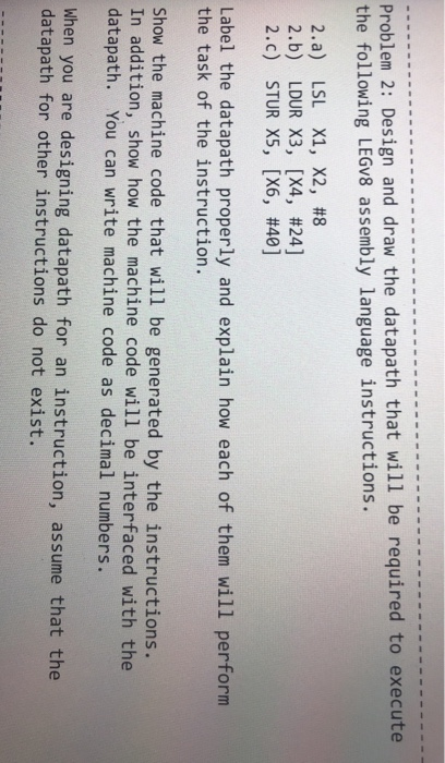 Solved Problem 2: Design and draw the datapath that will be | Chegg.com