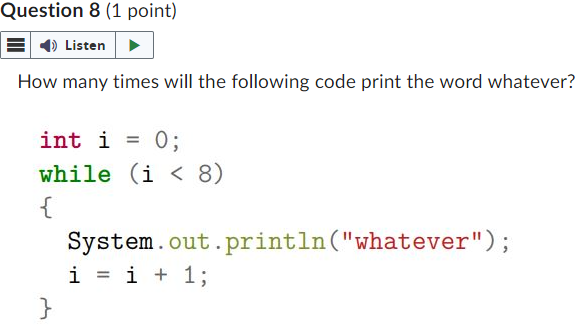 Solved What is the output of the following code segment? int | Chegg.com