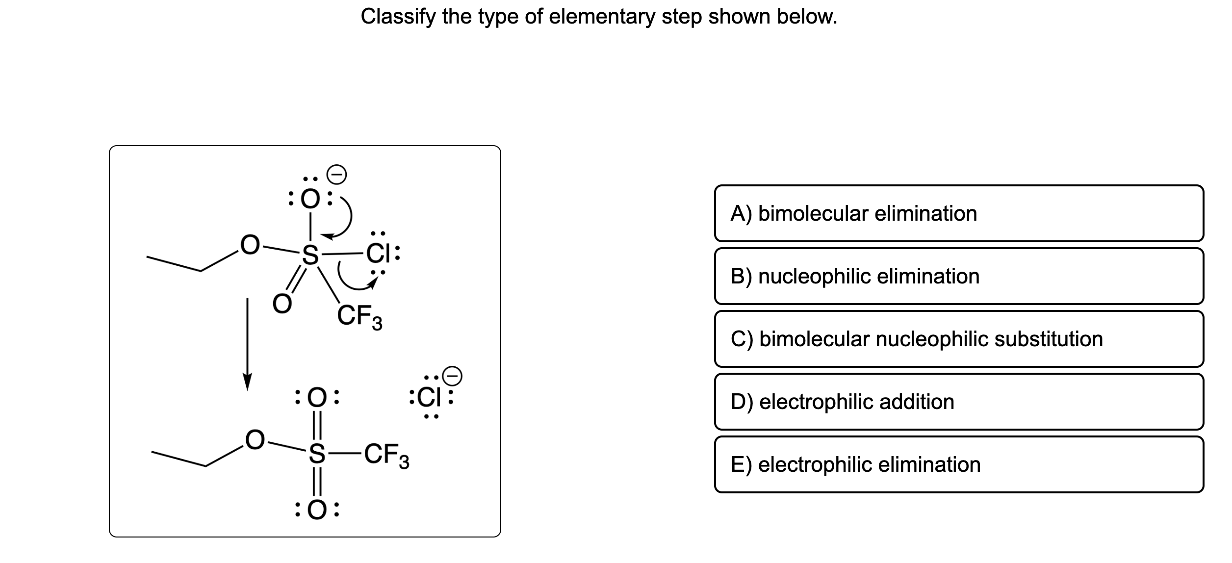 Solved Classify the type of elementary step shown below. | Chegg.com