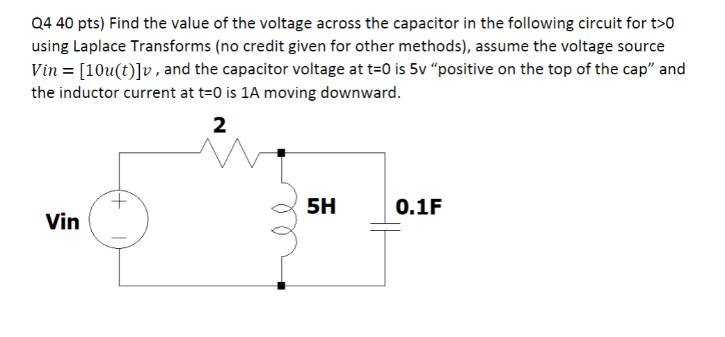 Solved Q4 40pts) Find the value of the voltage across the | Chegg.com