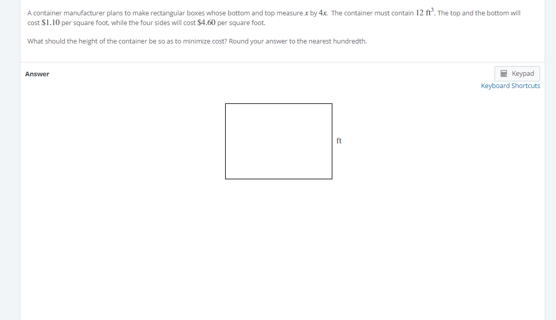 Solved A container manufacturer plans to make rectangular | Chegg.com