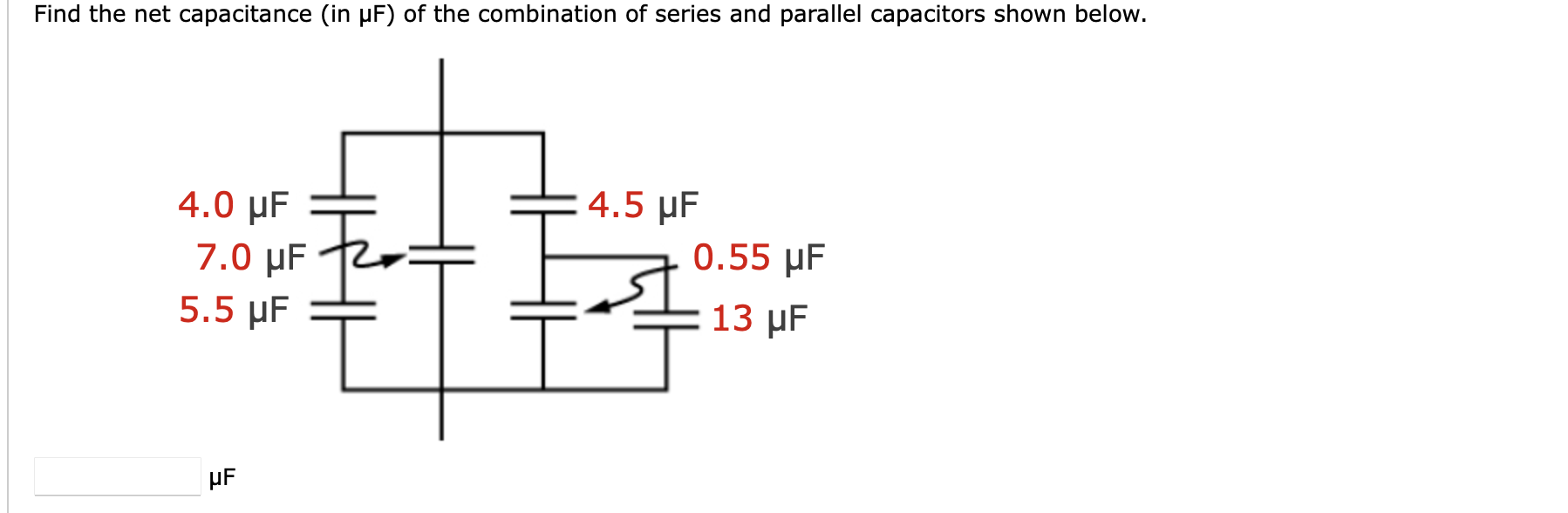 Solved Find the net capacitance (in uF) of the combination | Chegg.com