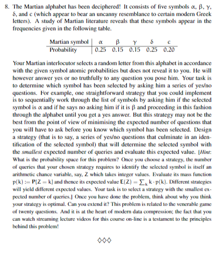 8. The Martian alphabet has been deciphered! It | Chegg.com