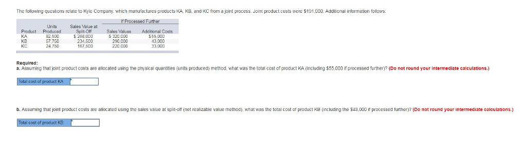 Solved The following questions relate to Kyle Company, which | Chegg.com