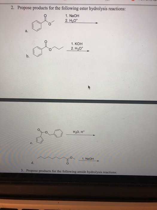 Solved Propose products for the following ester hydrolysis | Chegg.com