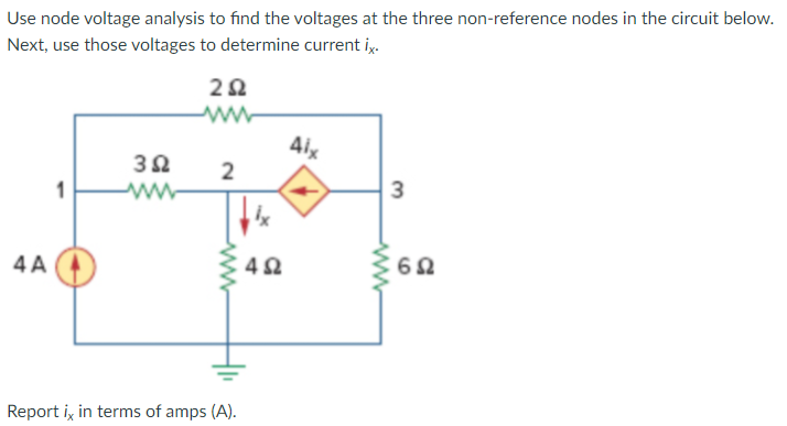 Solved Use node voltage analysis to find the voltages at the | Chegg.com