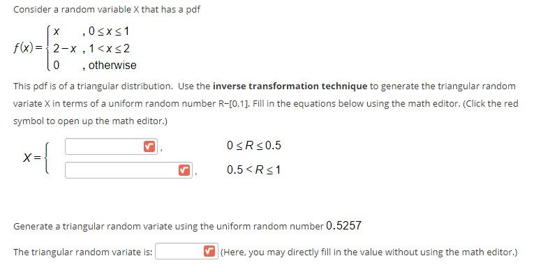 Solved Consider a random variable X that has a pdf х ,0 | Chegg.com