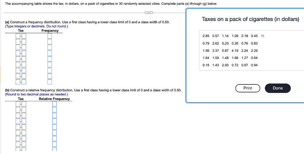 Solved (a) Construct a frequency distribution. Use a first | Chegg.com