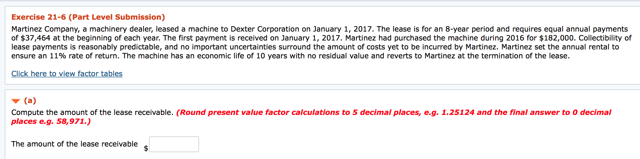 Solved Exercise 21-6 (Part Level Submission) Martinez | Chegg.com