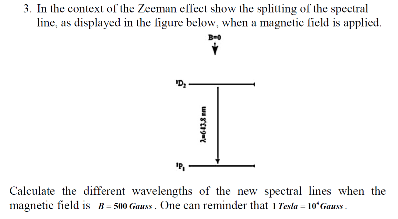 Solved 3. In the context of the Zeeman effect show the | Chegg.com