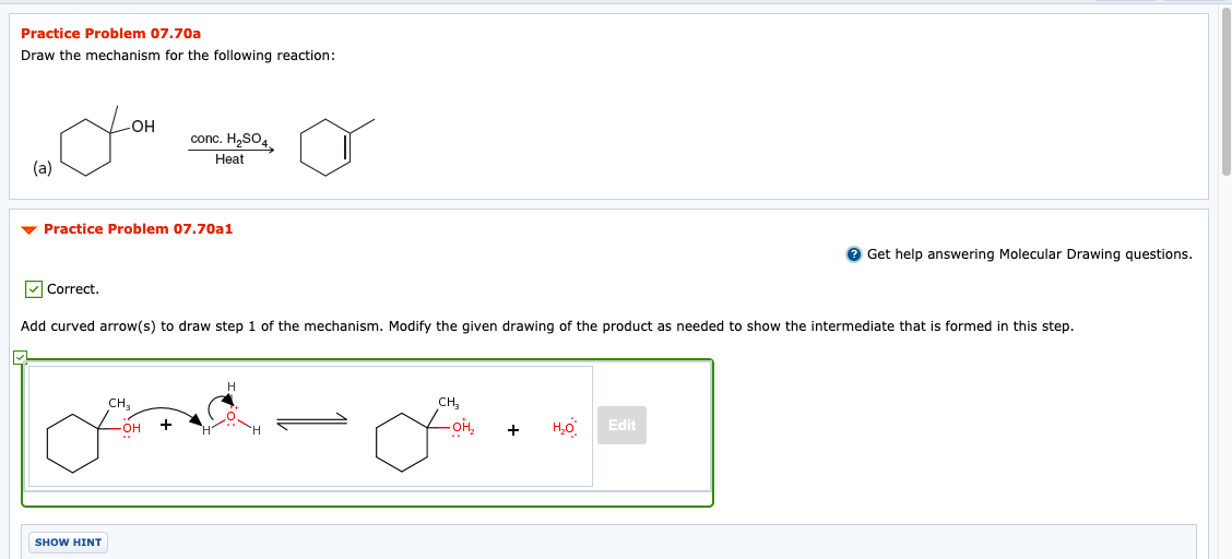 Solved Practice Problem 07.70a Draw the mechanism for the | Chegg.com